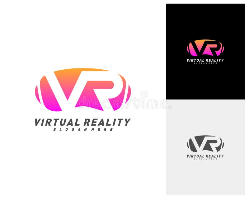 Virtual Reality Logo Template Design Vector, VR Letter Logo Design with ...