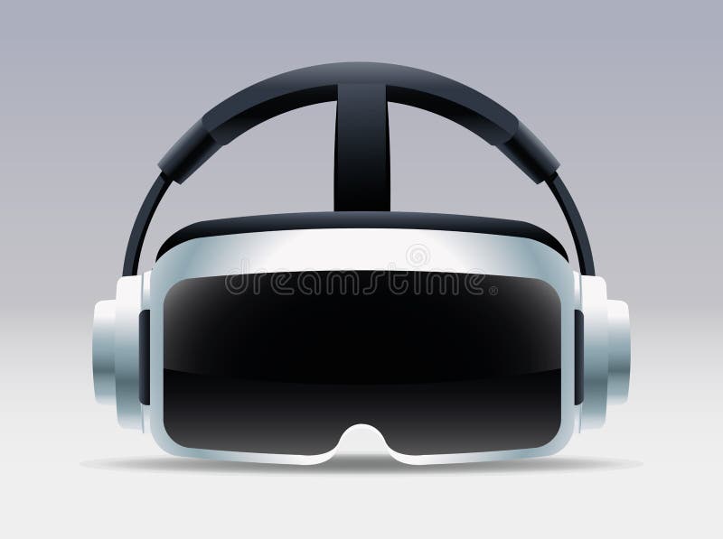 Virtual Reality Mask Accessory with Gray Background Stock Vector ...