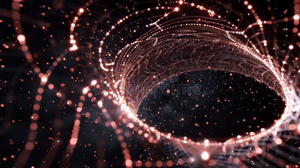 Virtual Reality Matrix: Abstract Grid of Digital Particles in Cyber ...