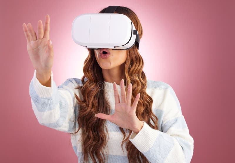 Virtual Reality, Metaverse and Innovation with a Woman Using a Headset ...