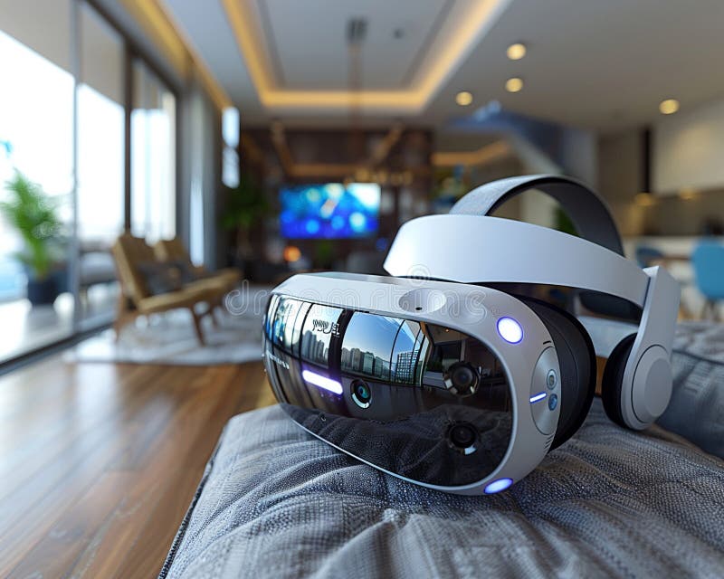 A Virtual Reality Mockup of a Modern Living Room Stock Photo - Image of ...