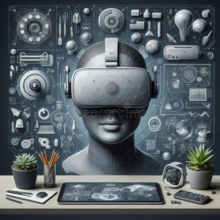 Virtual Reality Mockup,screen Mockup. Virtual Reality Goggles Stock ...