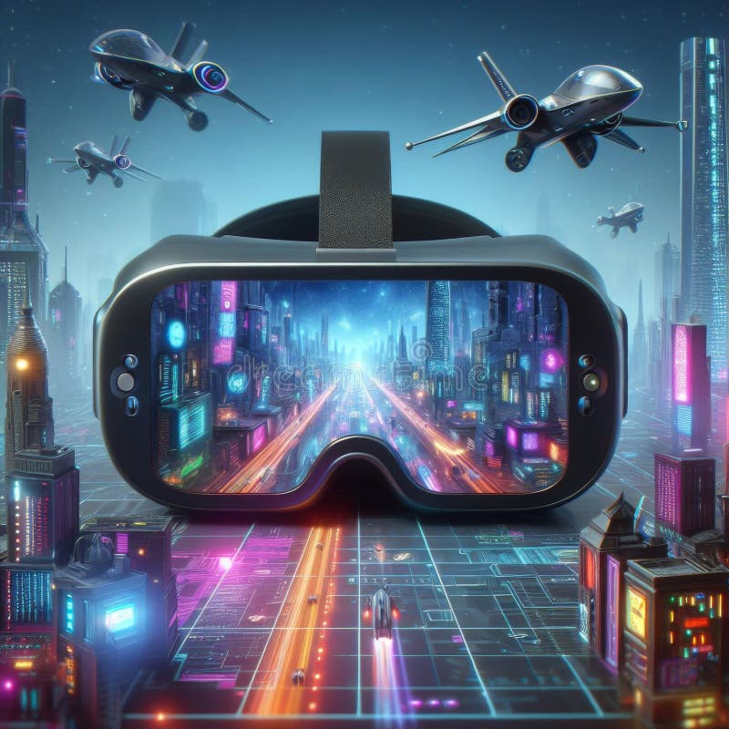 Virtual Reality Mockup,screen Mockup. Virtual Reality Goggles Stock ...