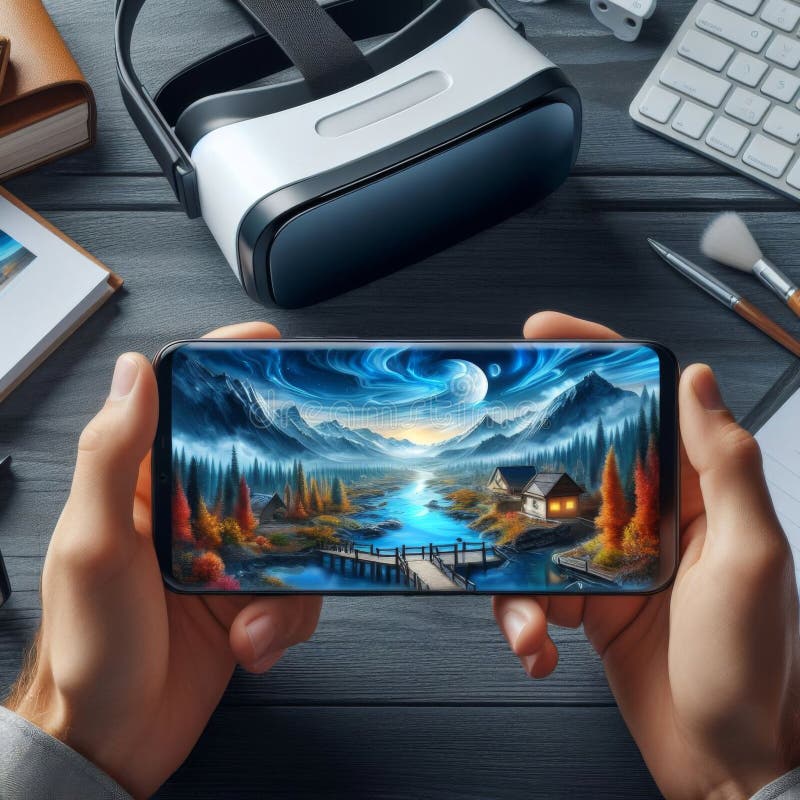 Virtual Reality Mockup,screen Mockup. Virtual Reality Goggles Stock ...