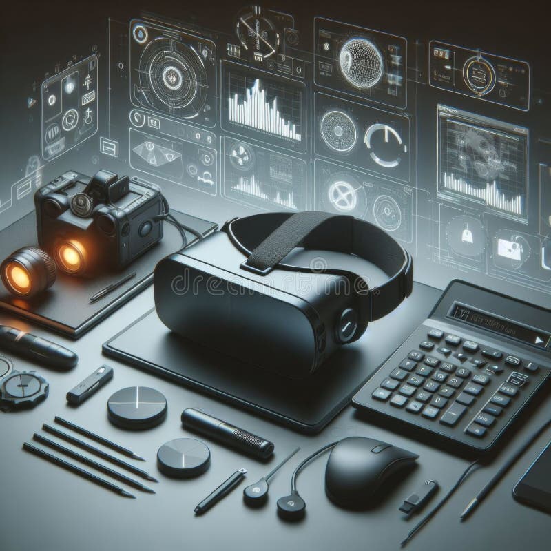 Virtual Reality Mockup,screen Mockup. Virtual Reality Goggles Stock ...