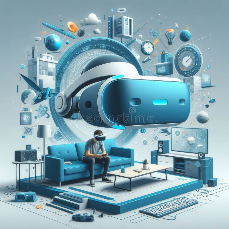 Virtual Reality Mockup,screen Mockup. Virtual Reality Goggles Stock ...