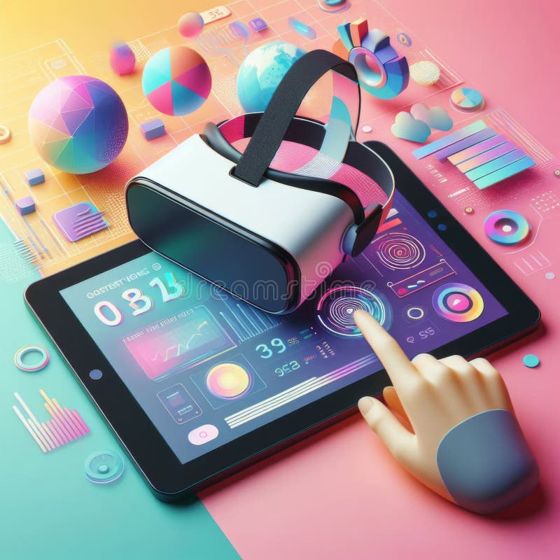 Virtual Reality Mockup,screen Mockup. Virtual Reality Goggles Stock ...