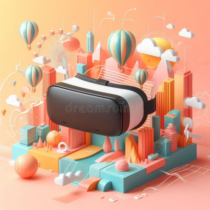 Virtual Reality Mockup,screen Mockup. Virtual Reality Goggles Stock ...
