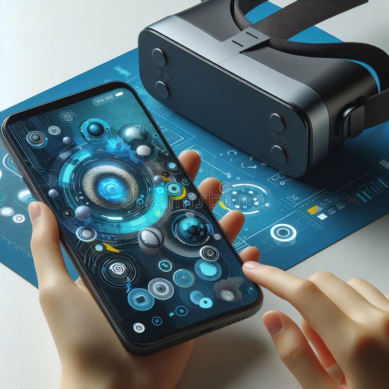 Virtual Reality Mockup,screen Mockup. Virtual Reality Goggles Stock ...