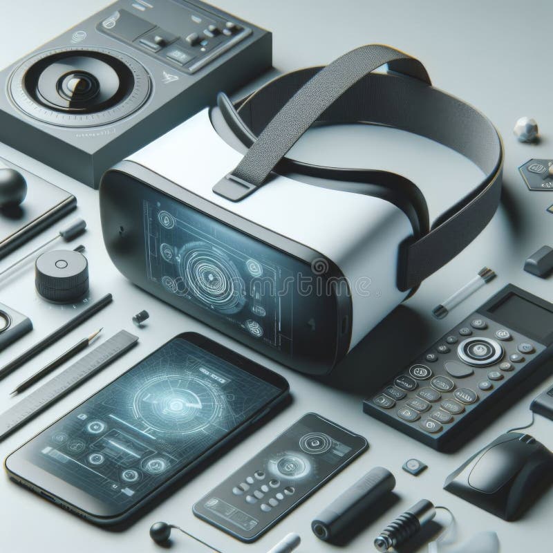 Virtual Reality Mockup,screen Mockup. Virtual Reality Goggles Stock ...