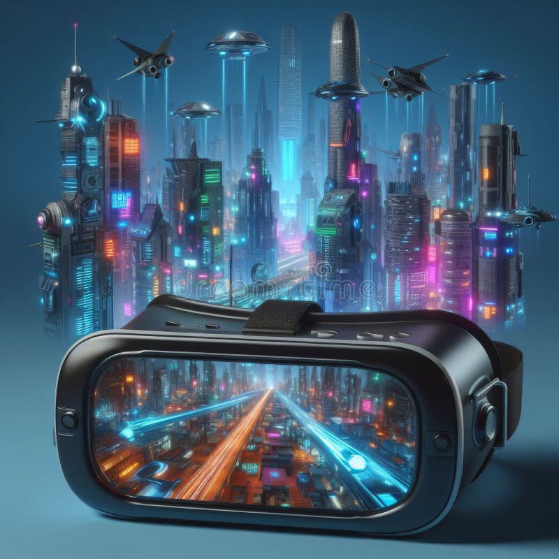 Virtual Reality Mockup,screen Mockup. Virtual Reality Goggles Stock ...