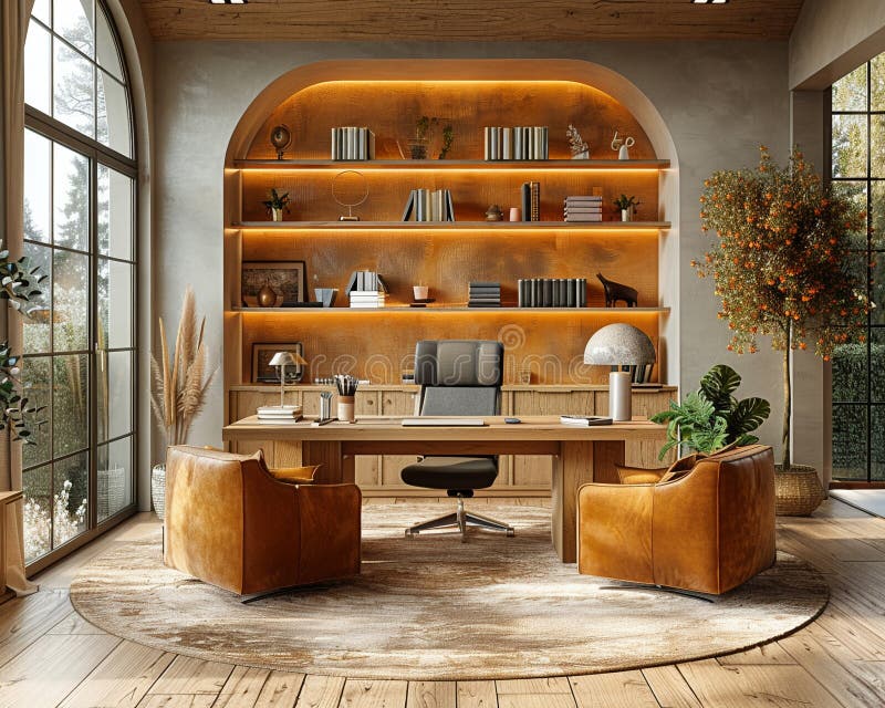 A Virtual Reality Mockup of a Stylish Home Office Stock Image - Image ... A Virtual Reality Mockup of a Stylish Home Office Stock Image - Image ...