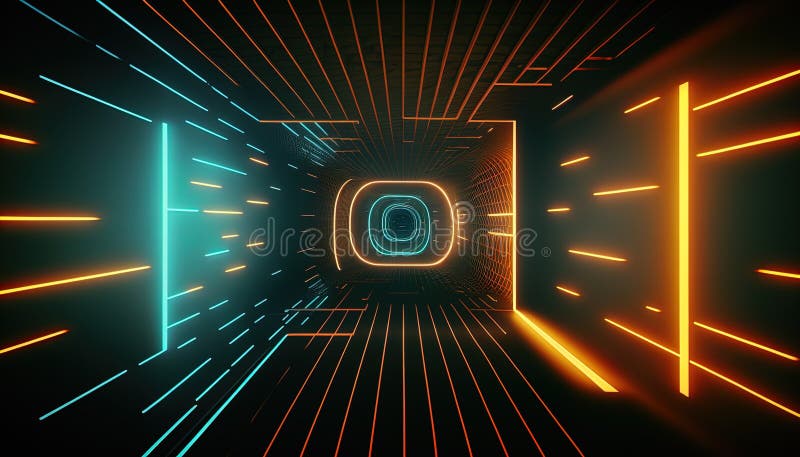 Virtual Reality Neon Room Second World Metaverse Created with ...