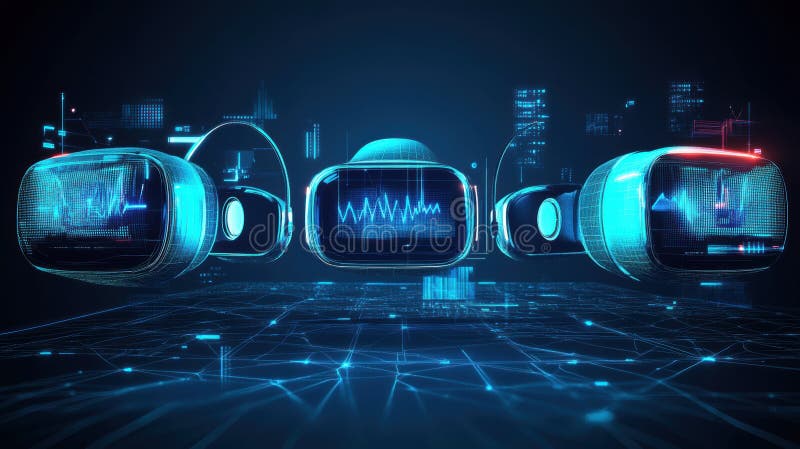 Virtual Reality Network stock illustration. Illustration of connection ...