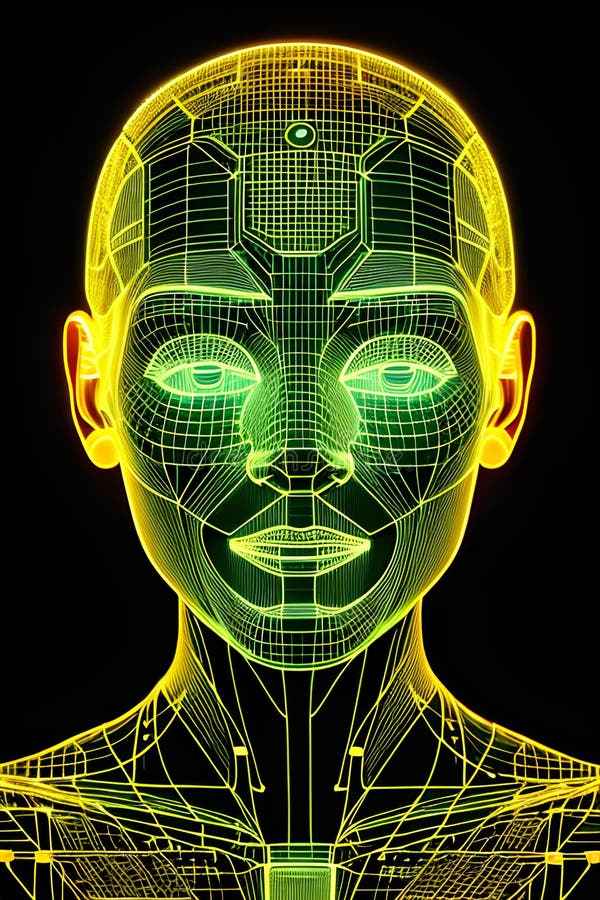 Virtual Reality Outlined Glowing Illustration Stock Illustration ...