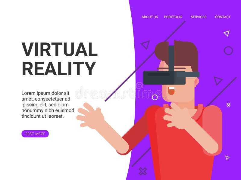 Virtual Reality Poster Flat Illustration Stock Vector - Illustration of ...