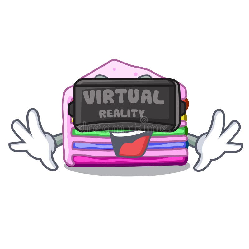 Virtual Reality Rainbow Cake in the Cartoon Shape Stock Vector ...