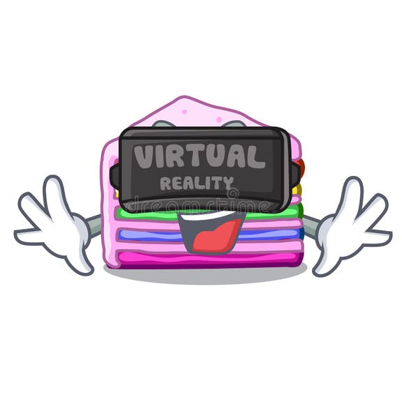 Virtual Reality Rainbow Cake in the Cartoon Shape Stock Vector ...