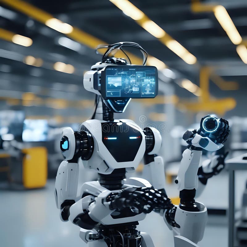 Virtual Reality in Robotics Engineering Stock Illustration ...