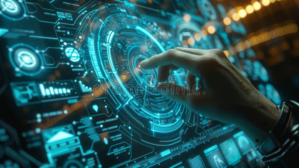 Virtual Reality Screen: Holographic UI Conceptual Design Stock ...