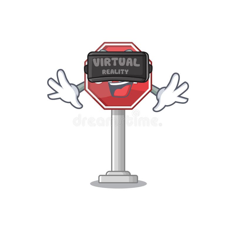 Virtual Reality Sign Stop with the Mascot Shape Stock Vector ...