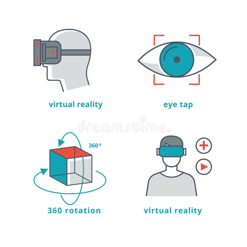 Virtual Reality Signs Set for 3D Games and 360 Panorama Video Stock ...