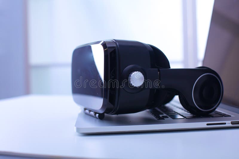 Virtual Reality Smart-phone Headset Concept in Office Stock Image ...