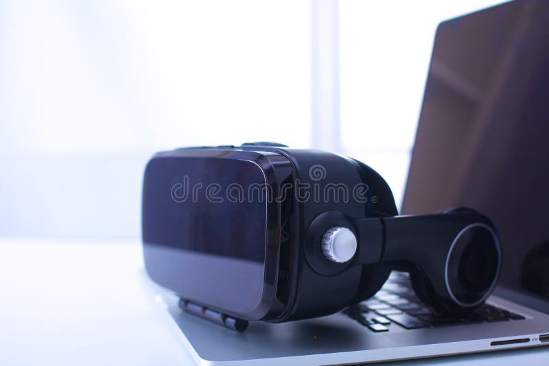 Virtual Reality Smart-phone Headset Concept in Office Stock Photo ...