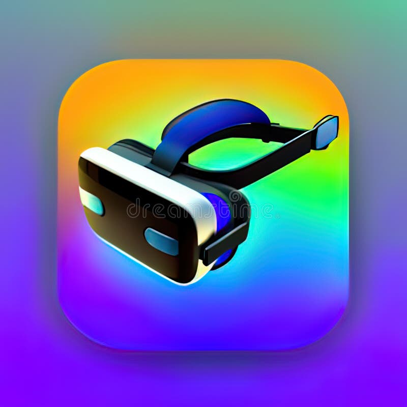 Virtual Reality Software App Style Icon. Generative AI. Stock ...