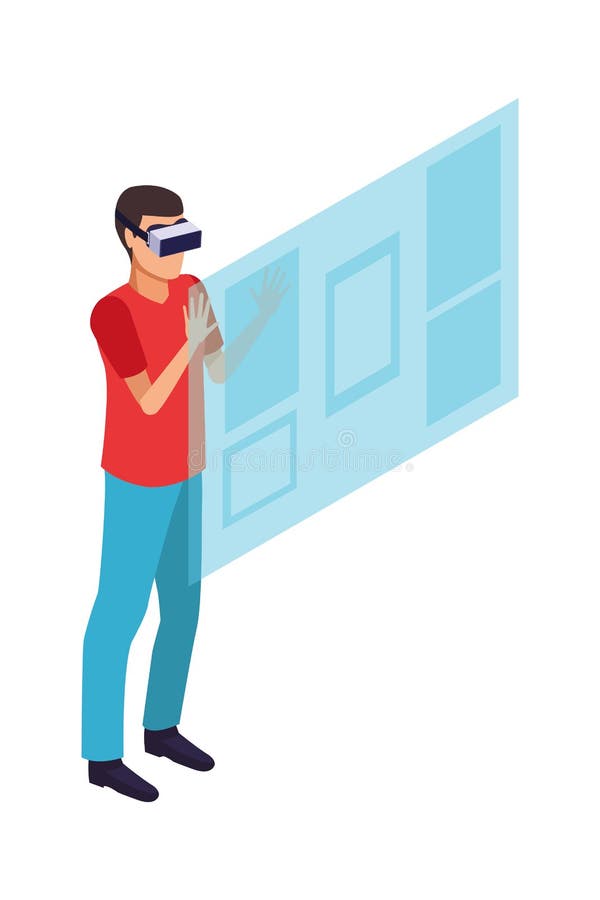 Virtual Reality Technology Experience Cartoon Stock Vector ...