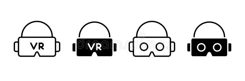 Virtual Reality Technology Vector Icon Set. VR Headset Symbol Stock ...