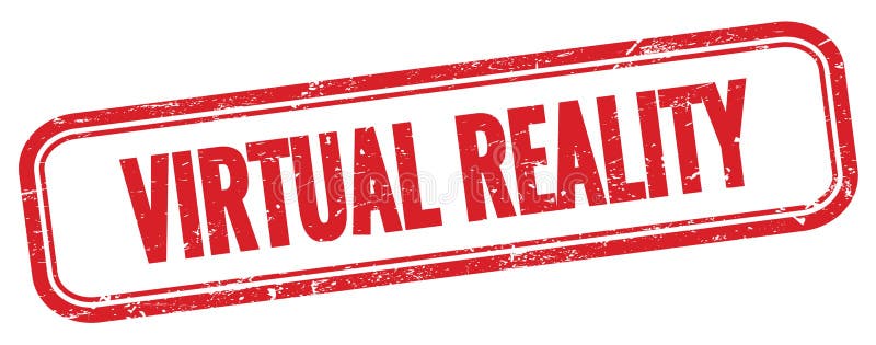 VIRTUAL REALITY Text Written on Red Vintage Round Stamp Stock ...