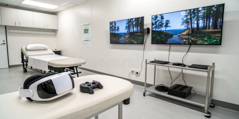 Virtual Reality Therapy Room Equipped with Monitors, a Table, and VR ...