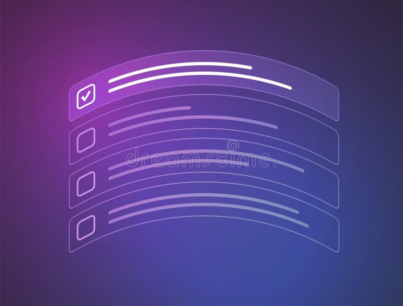 Virtual Reality To Do List Interface. Tasks Management and Reminder App ...