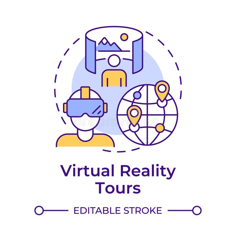 Virtual Reality Tours Multi Color Concept Icon Stock Vector ...