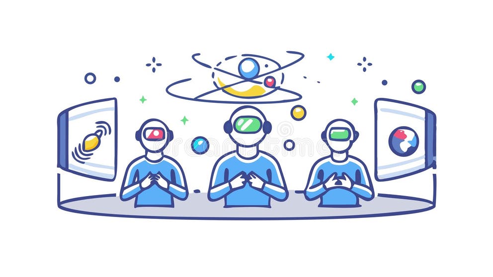 Virtual Reality Training, Interactive Learning, Vector Design ...