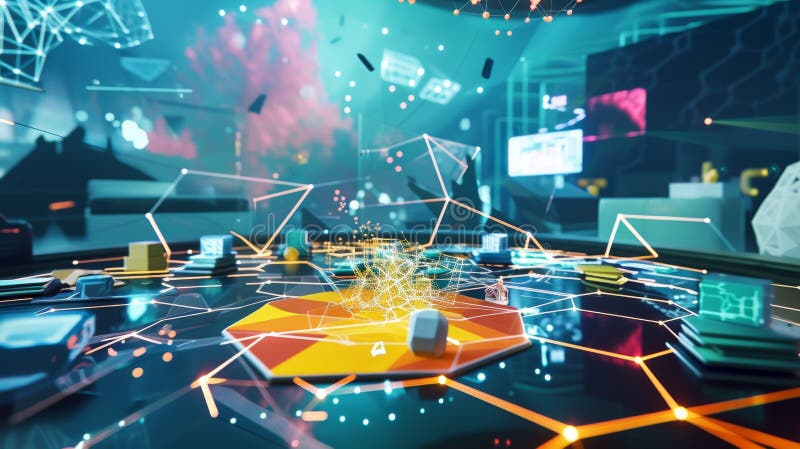 Digital Board Game with Futuristic Graphics Stock Image - Image of ...