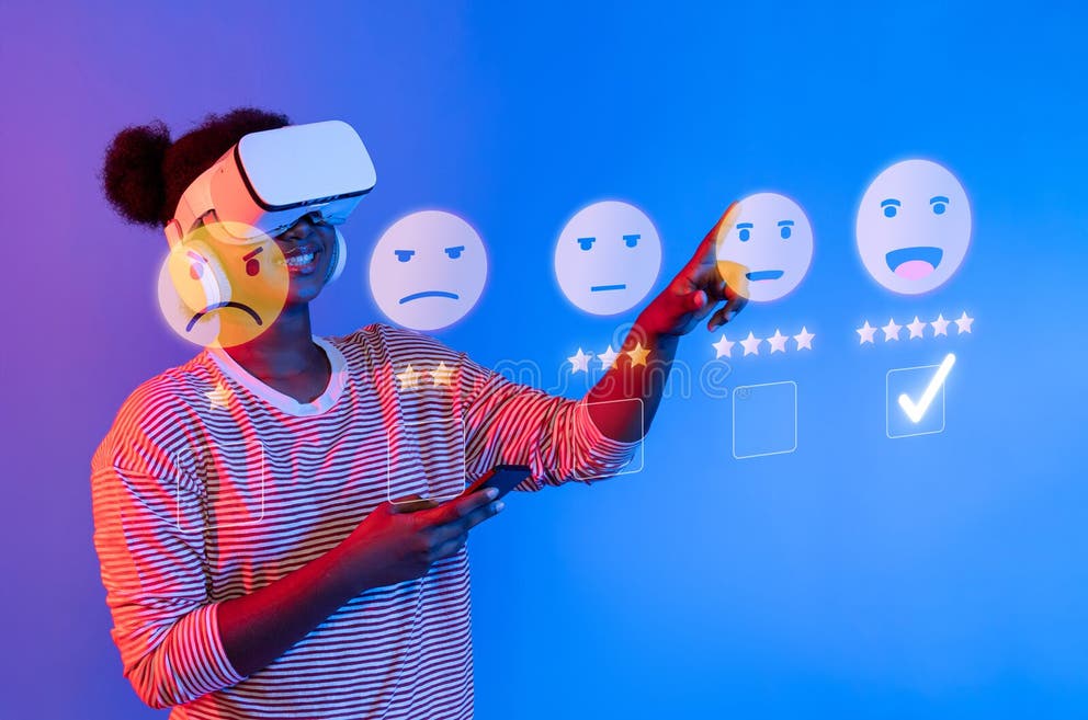 Virtual Reality User Engages with Interactive Feedback System for Experience Rating and Customer ...