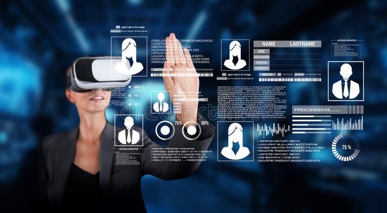 Virtual Reality User Interacting with Digital Identity Security Interface in Cyber Environment ...