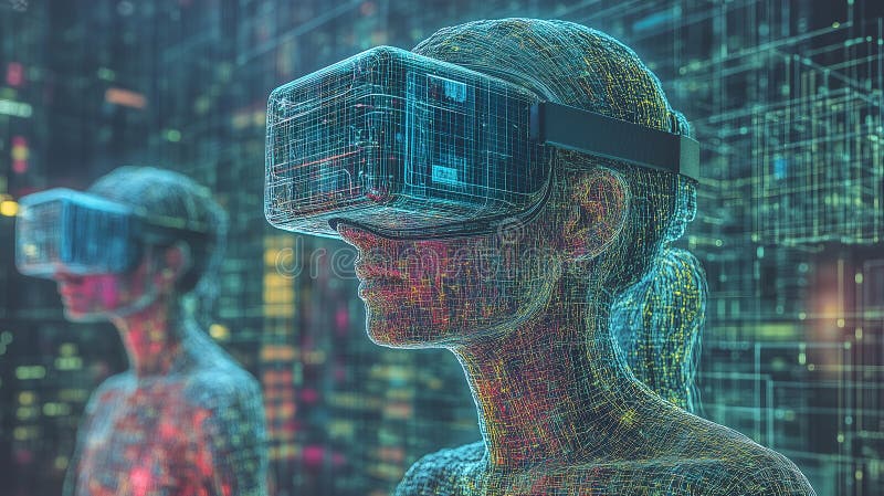 Virtual Reality Users Engaged in Immersive Experience Amidst Digital ...