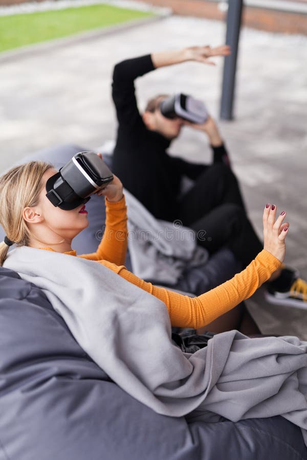 Virtual Reality 360 Video, VR Game Device. Glasses Headset Stock Image ...