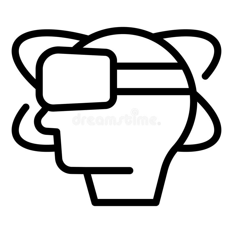 Virtual Reality Viewer Icon Outline Vector. Hologram Projection Stock ...