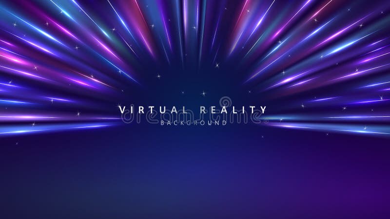 Virtual Reality Vr Background Zoom Effect Illustration Spreading Lines ...