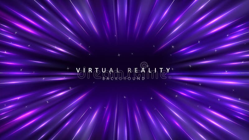 Virtual Reality Vr Background Zoom Effect Illustration Spreading Lines ...