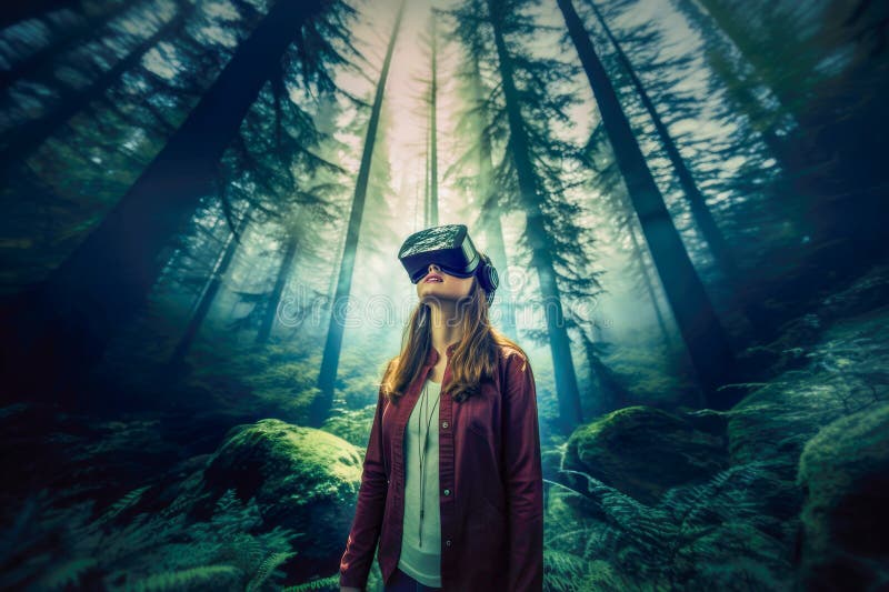 Virtual Reality (VR) Experiences, Generative AI Stock Illustration ...