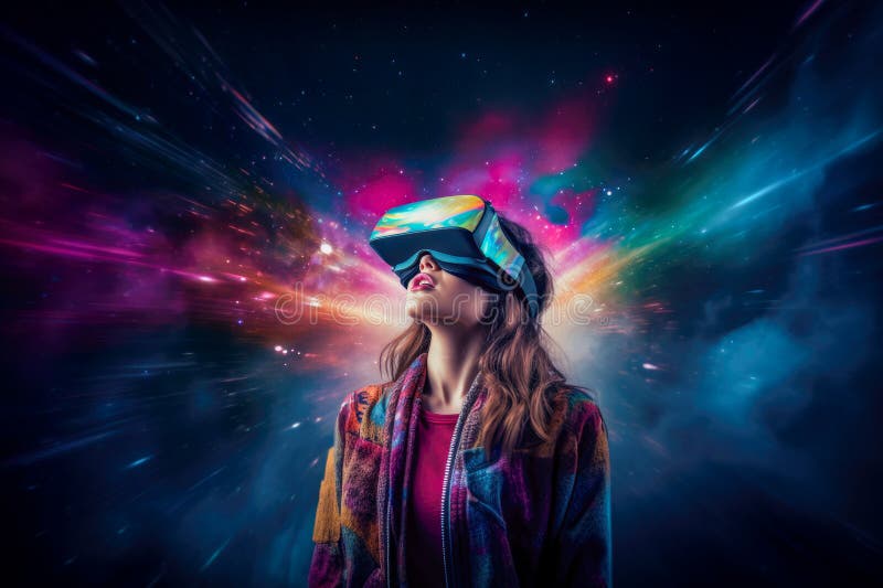 Virtual Reality (VR) Experiences, Generative AI Stock Illustration ...
