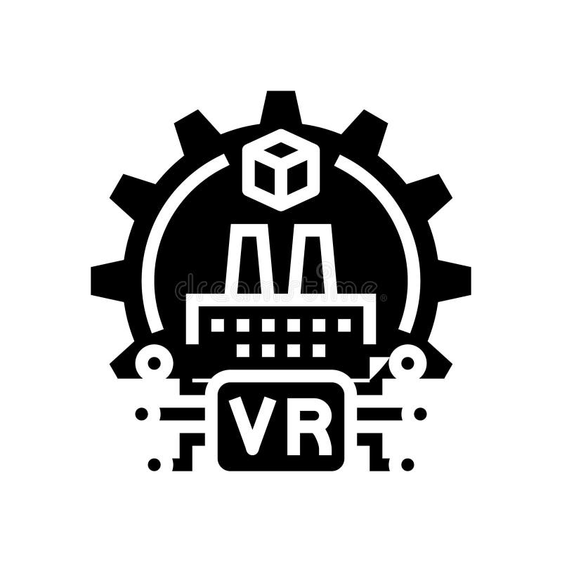 Virtual Reality Vr Manufacturing Glyph Icon Vector Illustration Stock ...