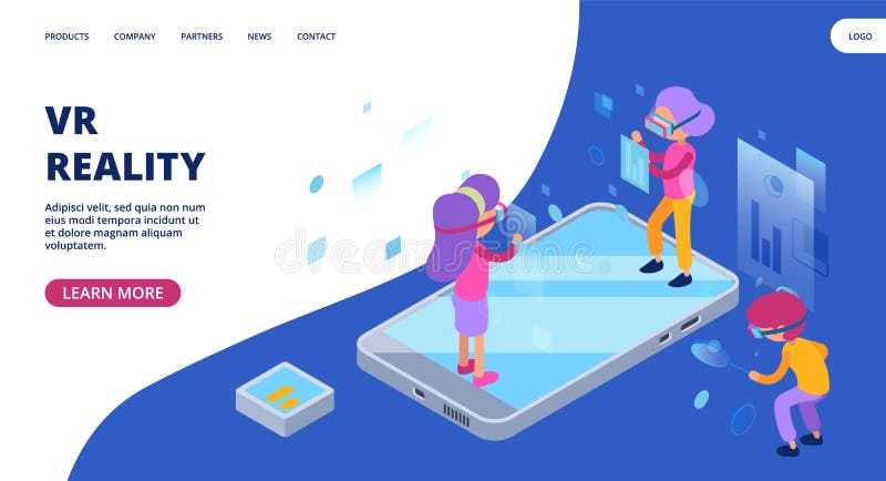 Virtual Reality Web Page. Augmented Reality Isometric Vector Concept ...