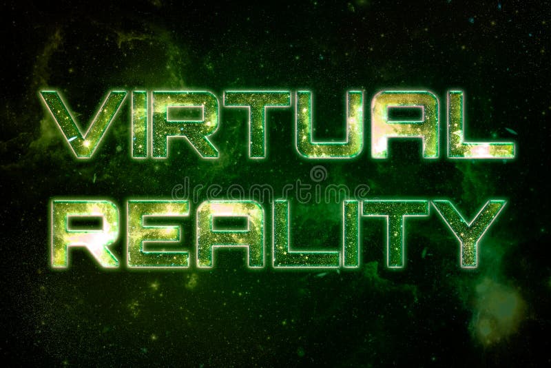 VIRTUAL REALITY Word Galaxy Effect Typography Text Stock Illustration ...