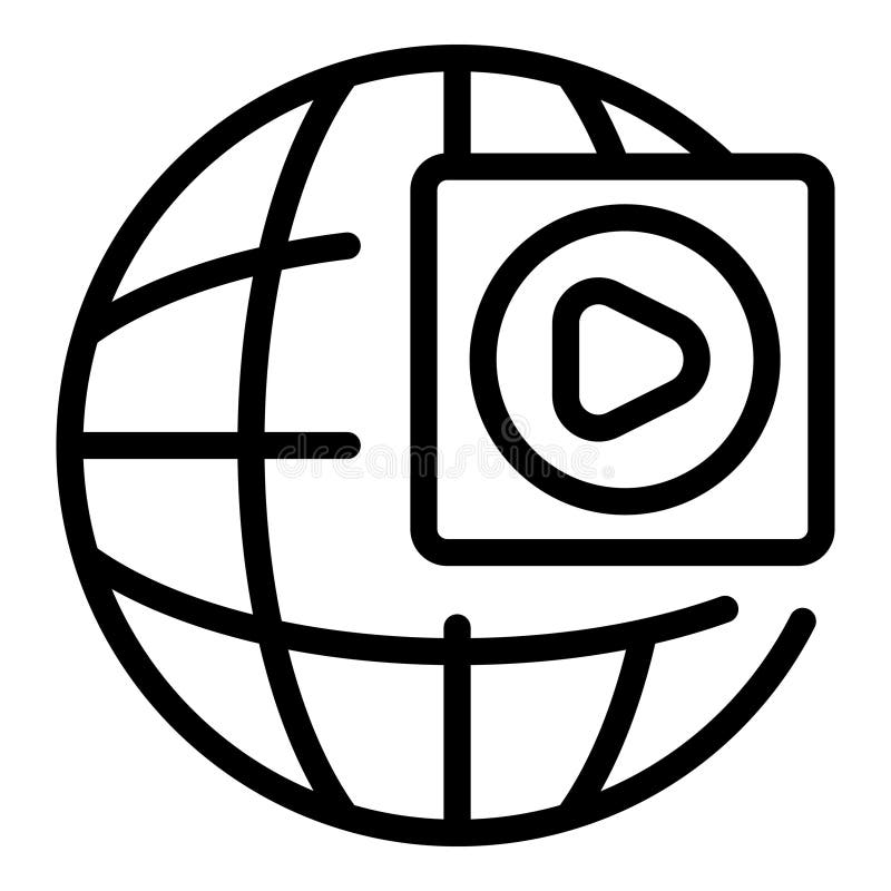 Virtual Reality World Icon Outline Vector. Futuristic Projection Stock ...